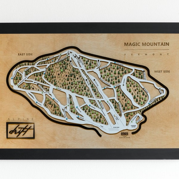 Ski Map Art - Etsy