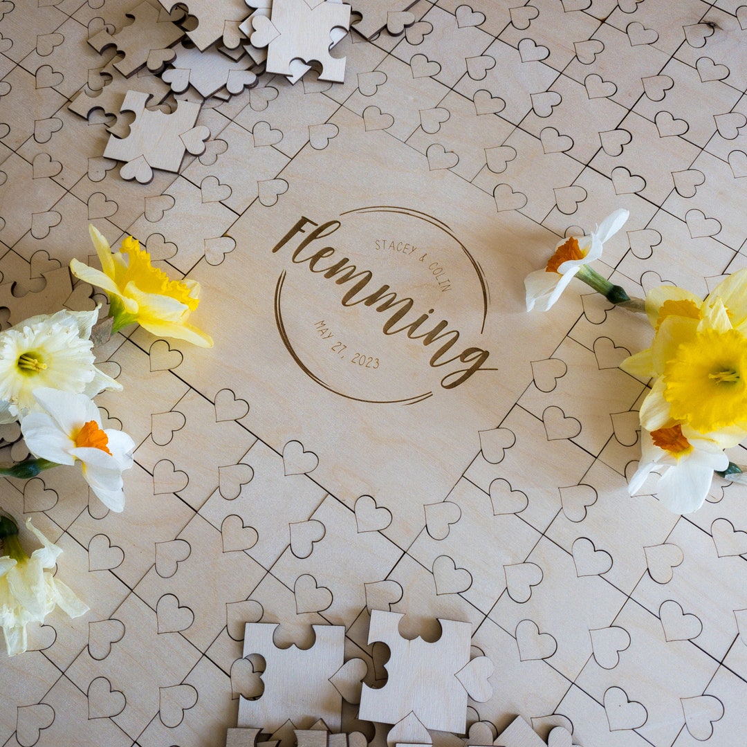 50 - 305 Piece Heart Puzzle Alternative Wedding Guest Book - Etsy