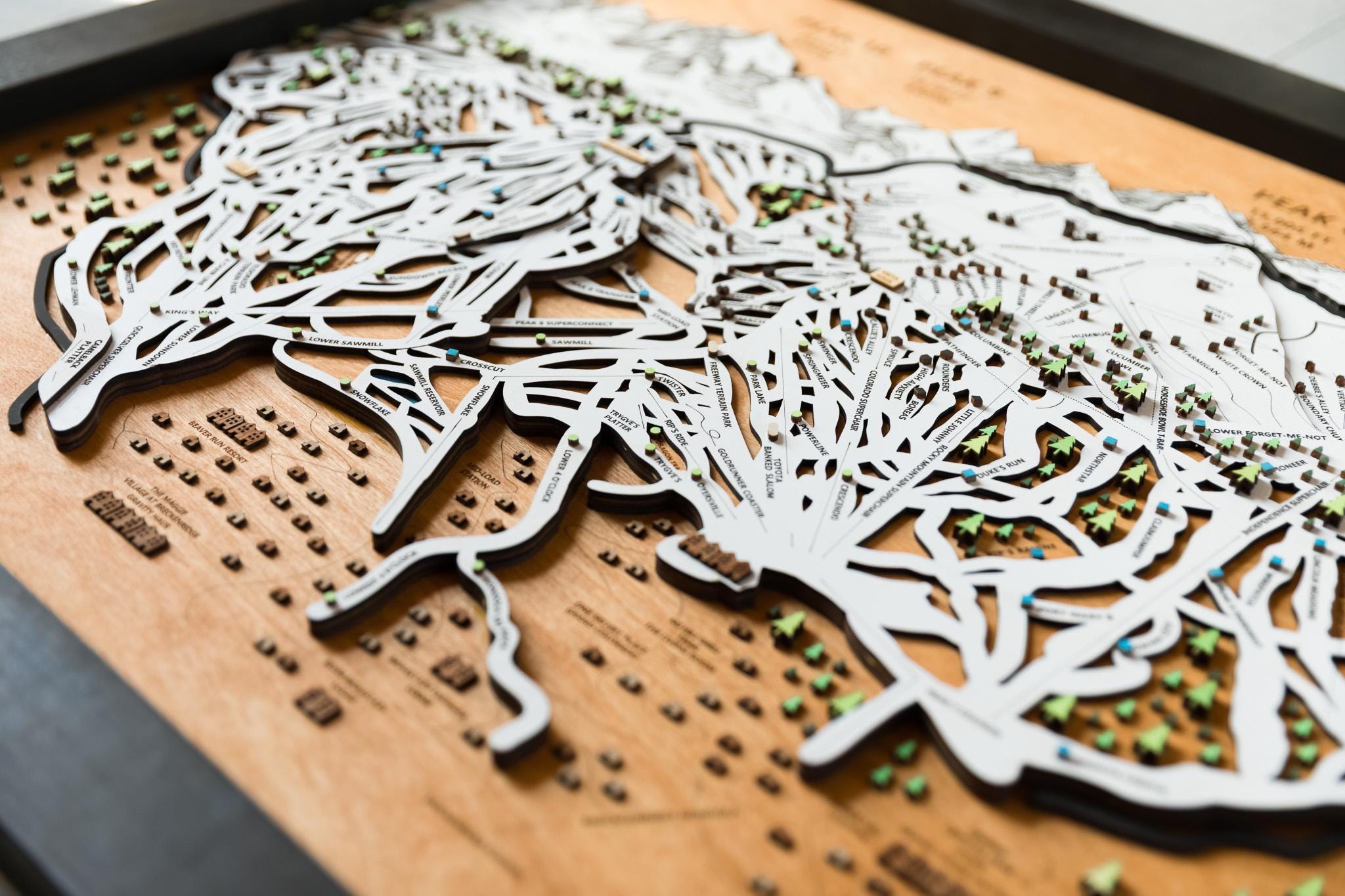 Breckenridge Ski Map | Layered Wooden Ski Trail Map | Colorado Mountain ...
