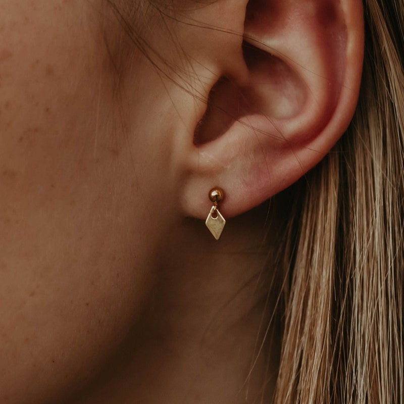 Tiny Dangle Earrings - Etsy