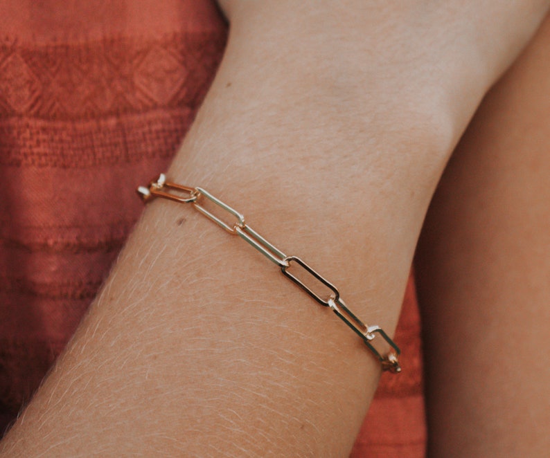 Gold Paperclip Chain Bracelet Chunky Chain Bracelet - Etsy