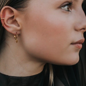 14k Gold Filled Mini Hoop Earrings, Huggie Hoops With Tiny Spike ...