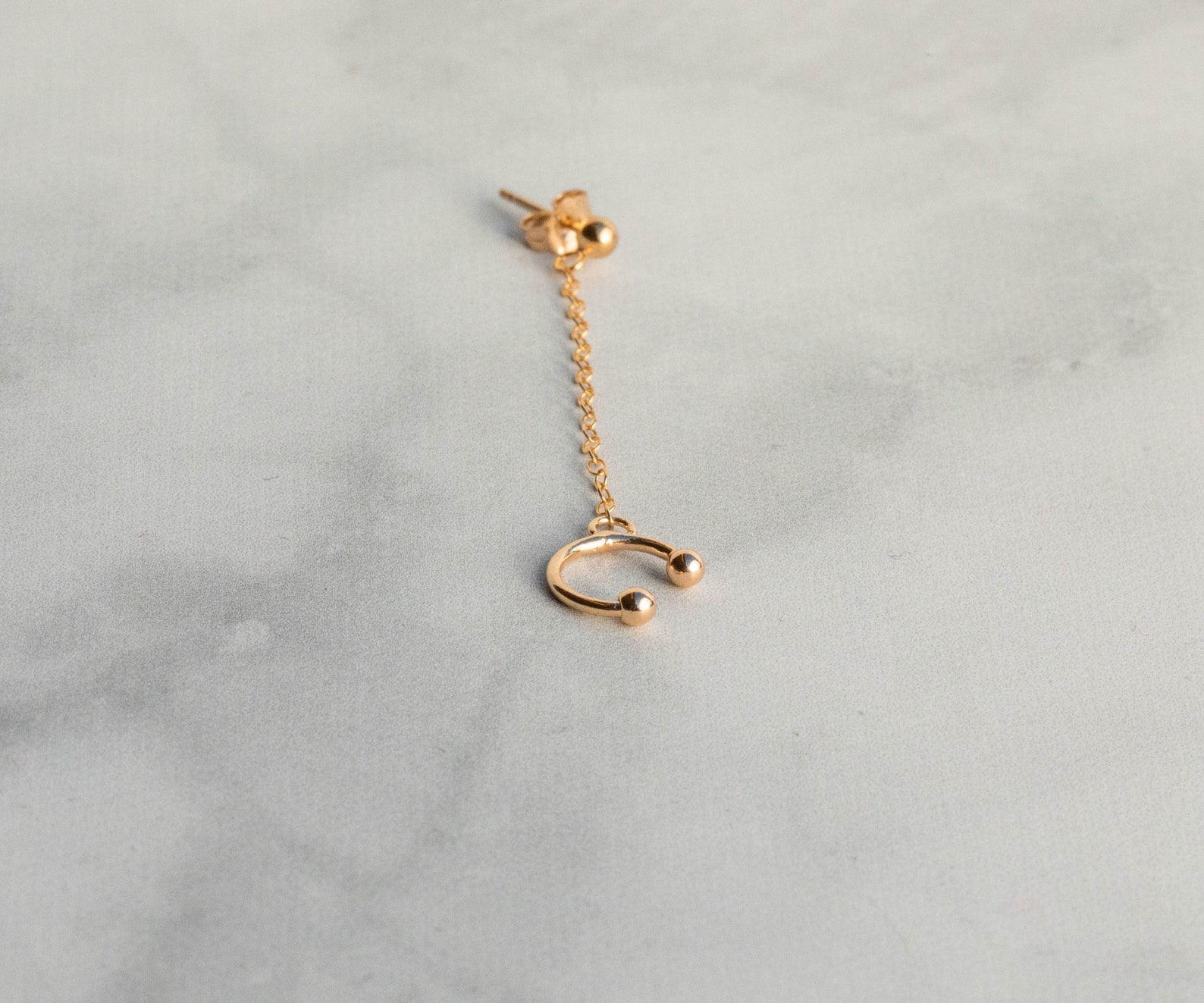 Ear Cuff Chain Earrings Minimalist Chain Studs Stud With - Etsy