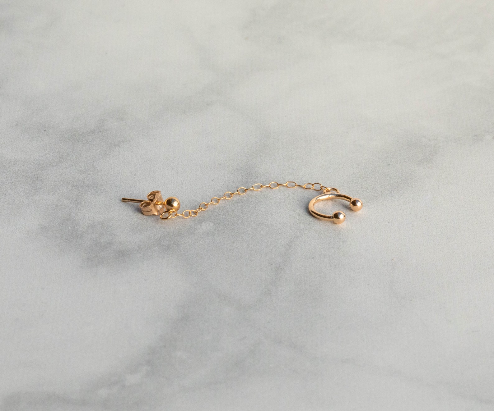 Ear Cuff Chain Earrings Minimalist Chain Studs Stud With - Etsy