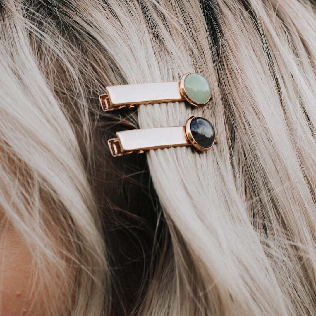 Gemstone Hair Clip, Crystal Hair Pin, Rose Quartz Bridesmaid Hair Clips ...