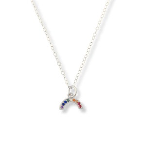 Men’s Minimalist Charm Necklace, Gay Pride Necklace, Rainbow Pendant ...