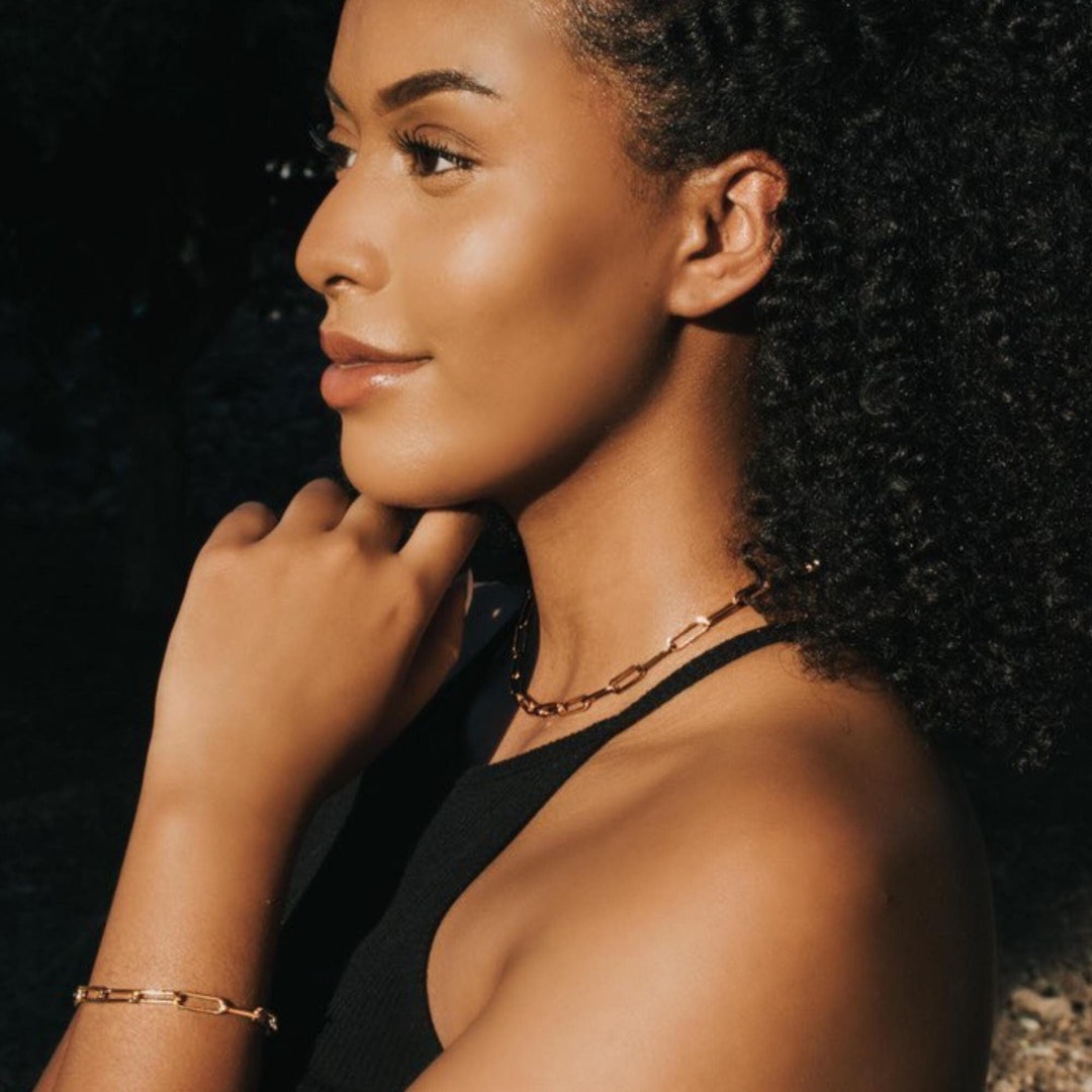 Gold Paperclip Chain Necklace, Everyday Wear Necklace, Waterproof ...