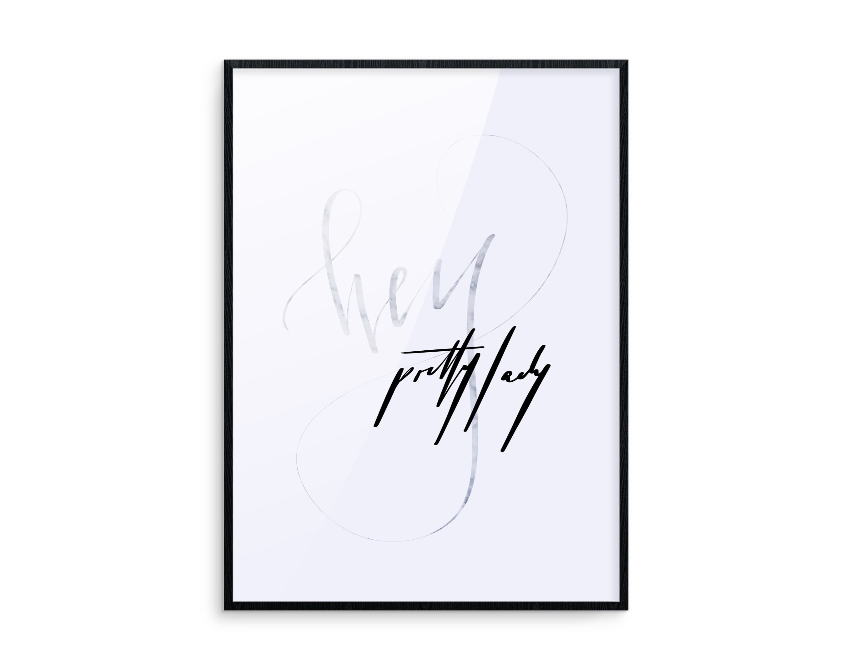 Hey Pretty Lady Digital Print, Decoración de pared, Impresión ...