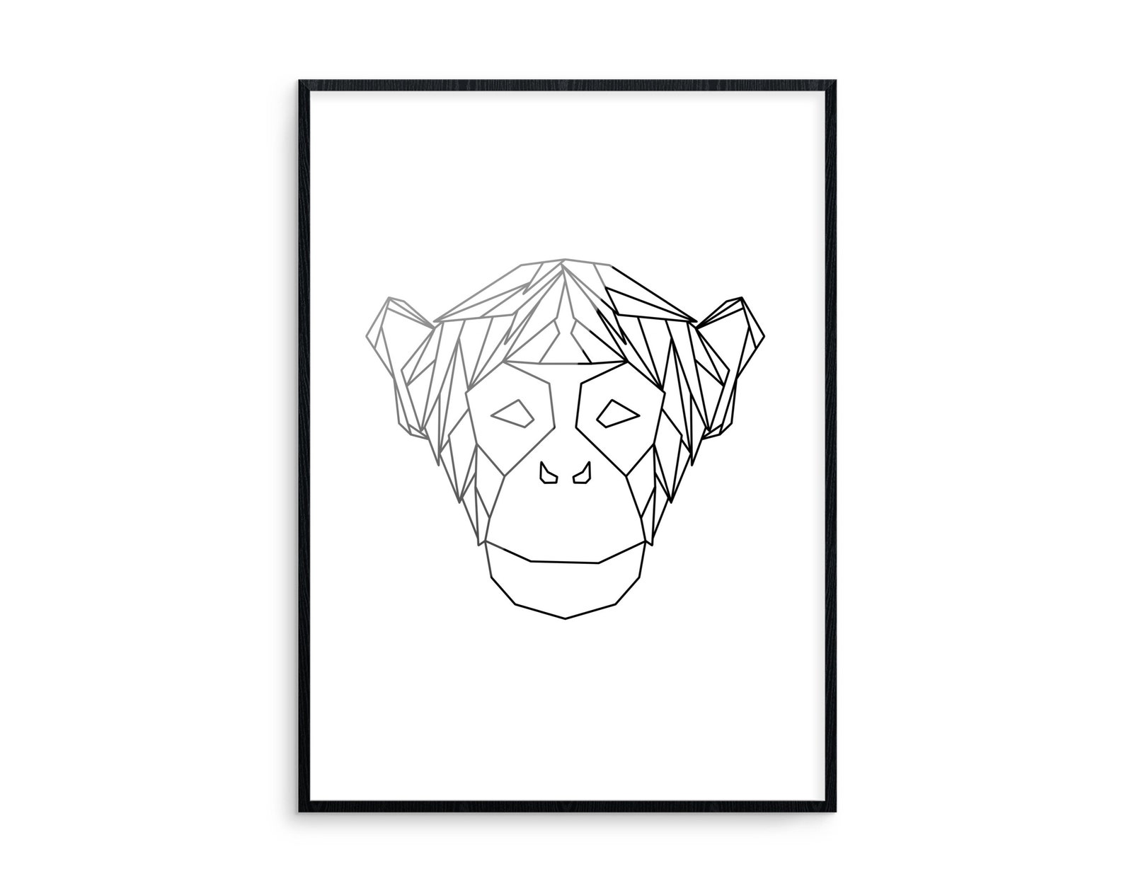 Geometric Monkey Impresión Digital, Decoración de Pared, Impresión ...