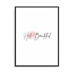 Hello Beautiful Digital Print, Wall Decor, Print, Modern, Home Decor ...