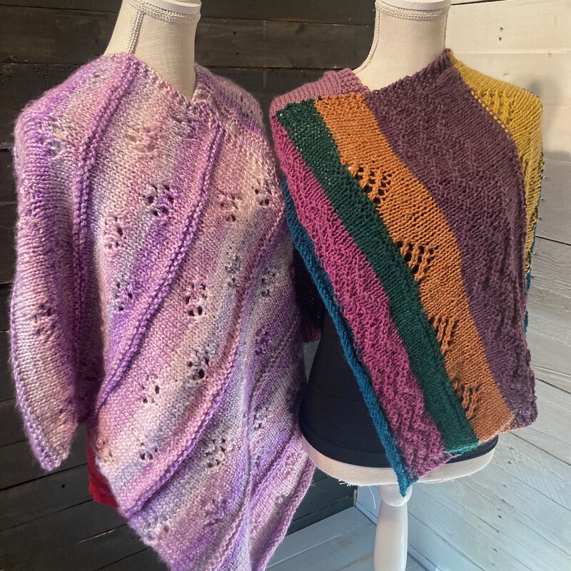 Hand Knit Poncho - Etsy