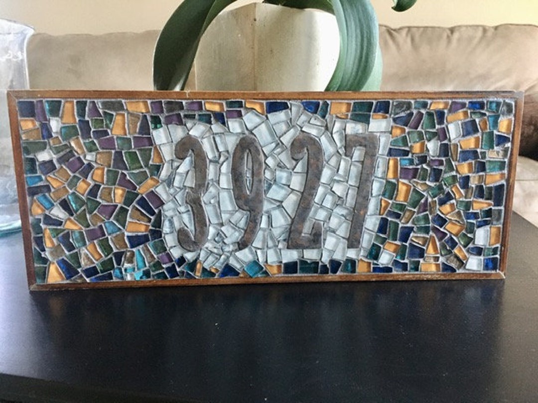 Mosaic Address Sign - Etsy