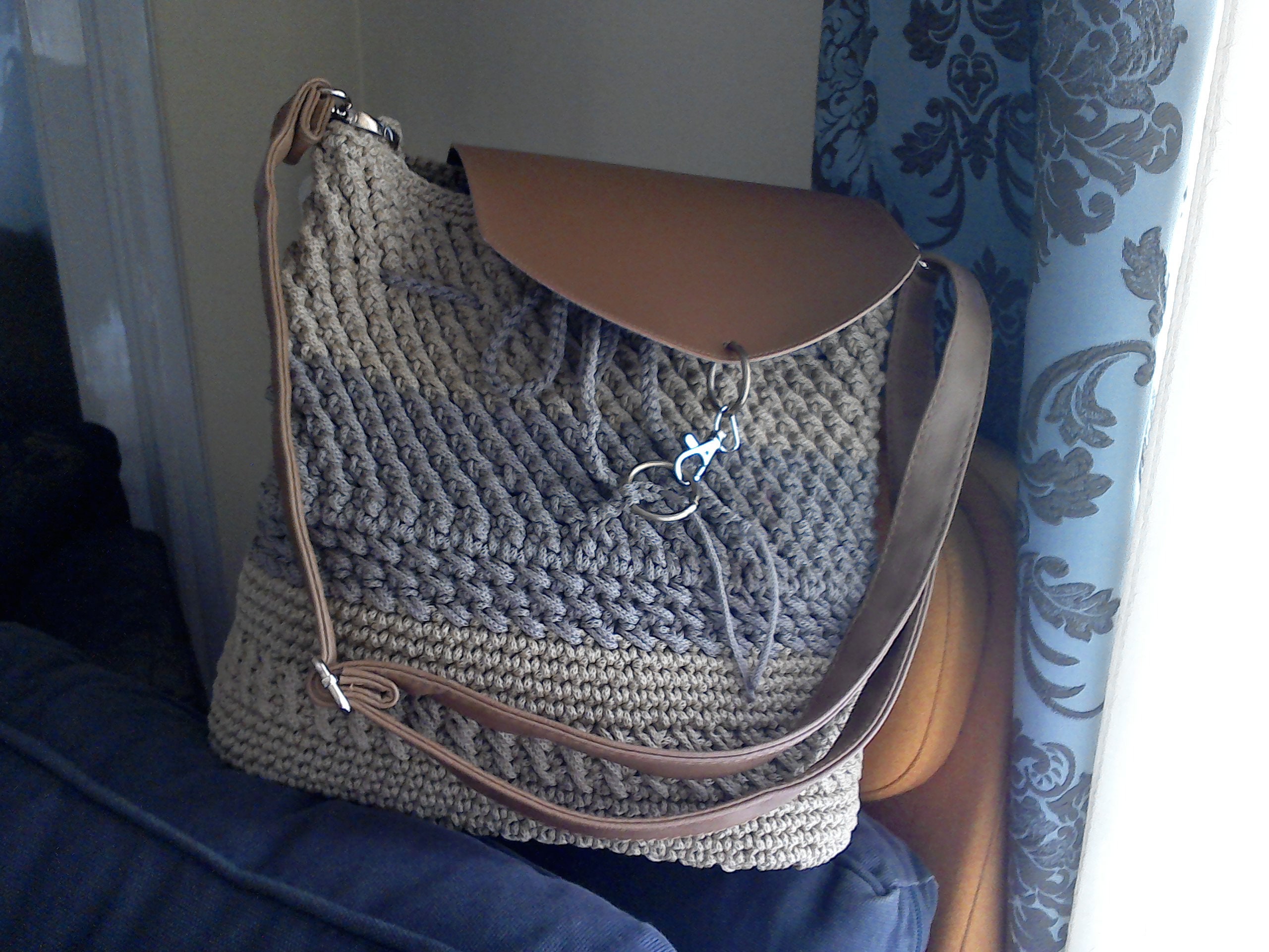 Back Pac Bag in Neutral Colors and Leather Botom Top and - Etsy