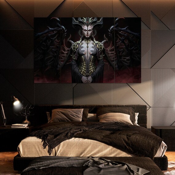 Demon Wall Decor Game Wall Art Dark Fantasy Poster Fantasy | Etsy