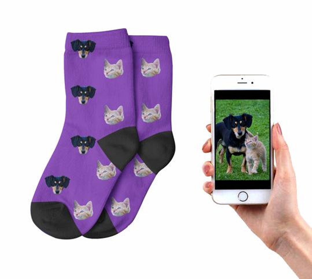 Kids Custom Pet Socks Photos of Your Pets on Socks for Your Kids - Etsy