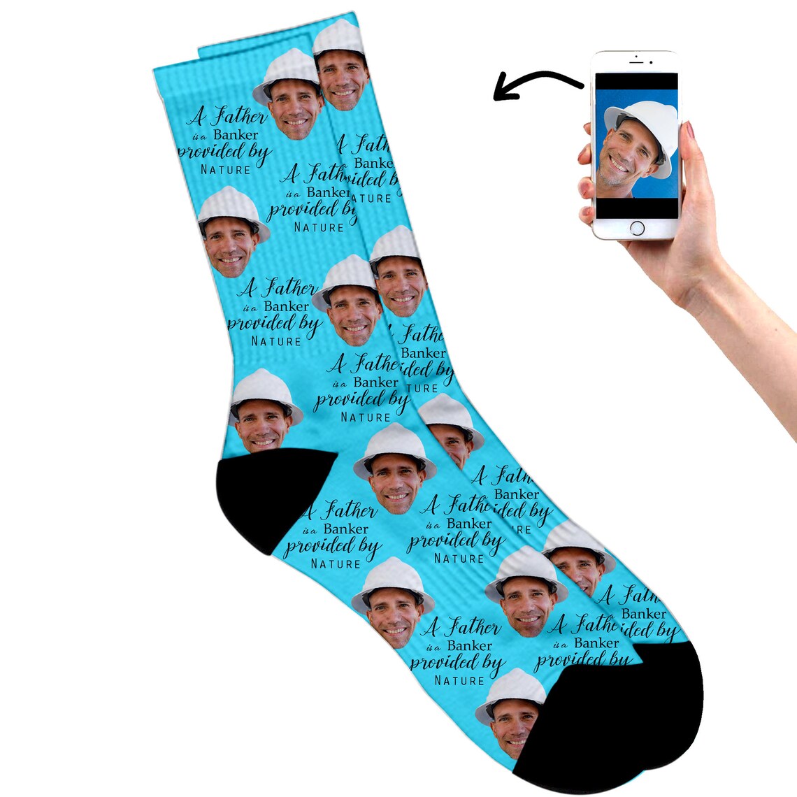 Dad's A Banker Socks Customized Funny Dad Socks - Etsy
