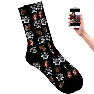 Crazy Cat Lady Socks Custom Printed Socks With Her Face On - Etsy