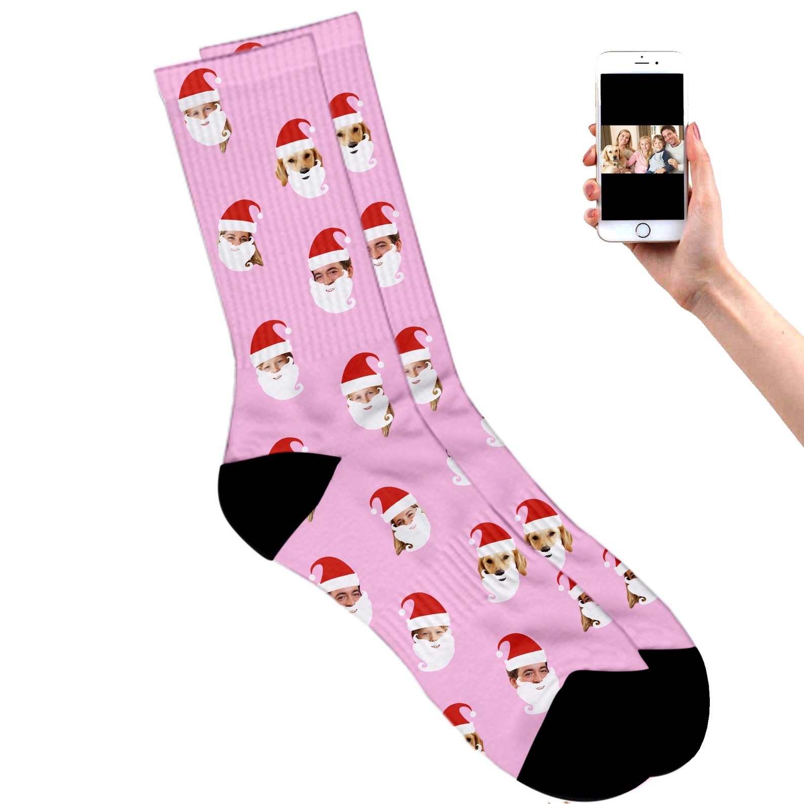 Family Christmas Socks custom Printed With Everyones Face on - Etsy