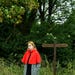 Red Fleece Cape With Hood. Short Cloak Over Coat - Etsy
