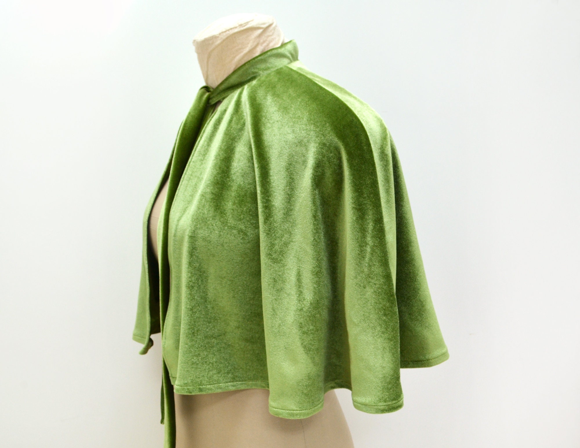 Green Velvet Cape With Lining - Etsy