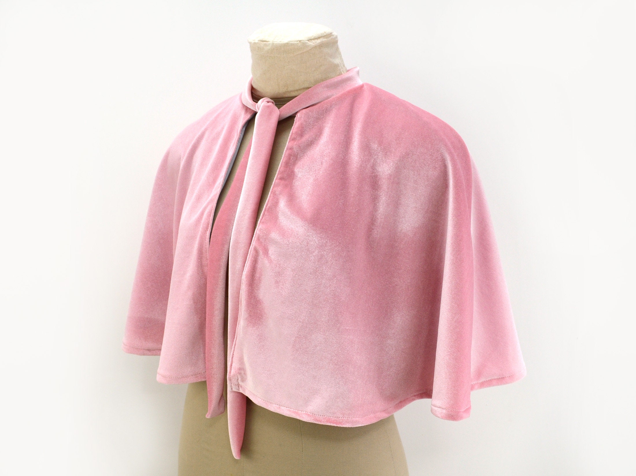Pink Velvet Capelet With Lining Cape - Etsy UK