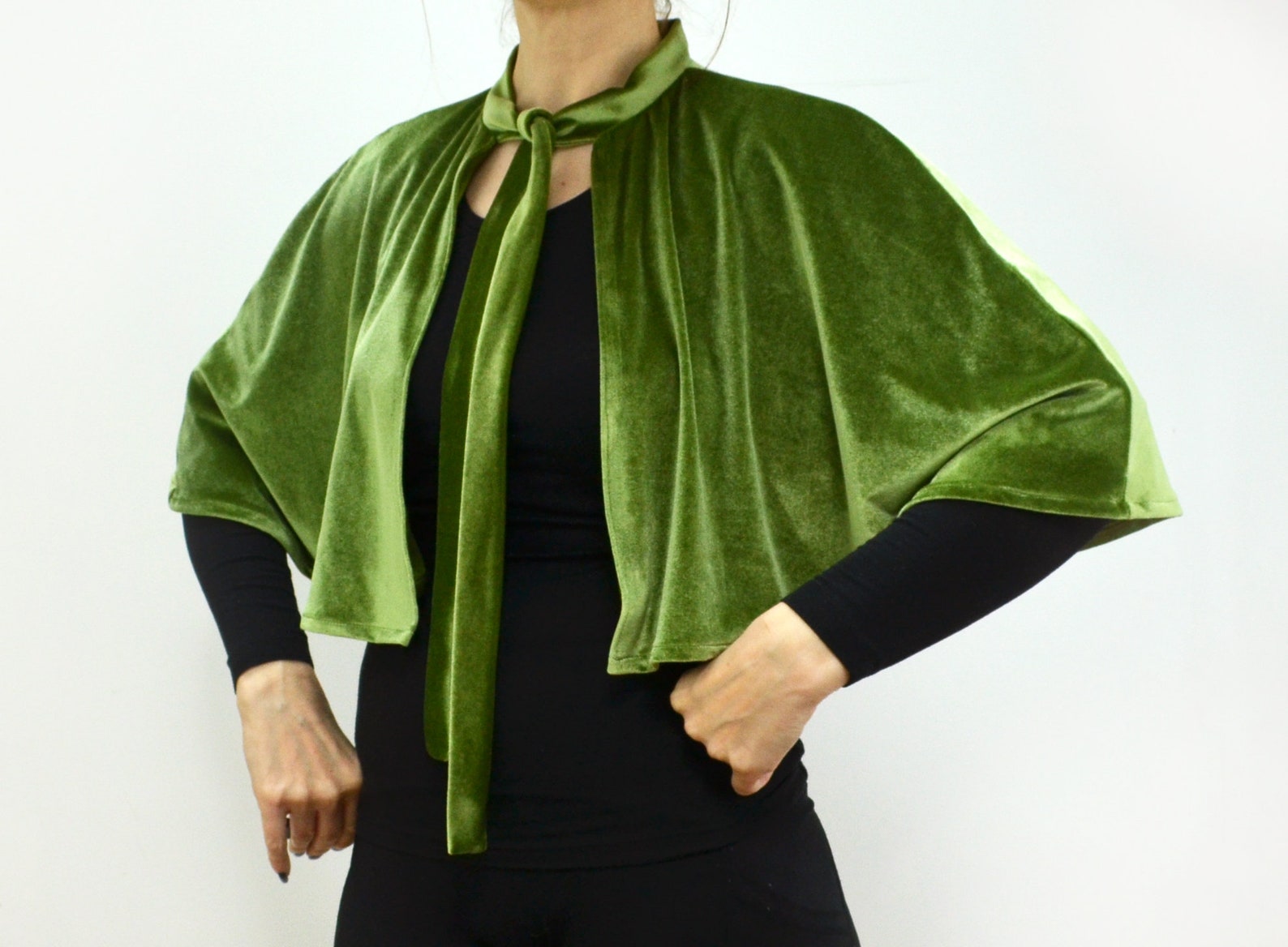 Green Velvet Cape With Lining - Etsy