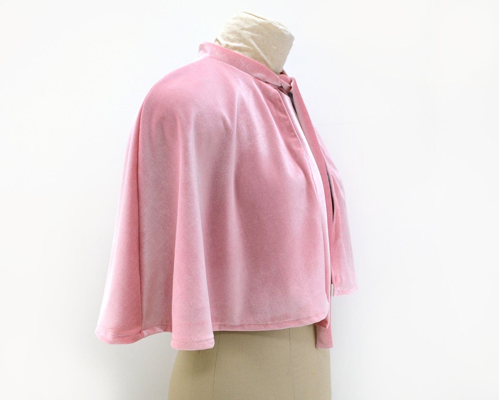Pink Velvet Capelet With Lining Cape - Etsy UK