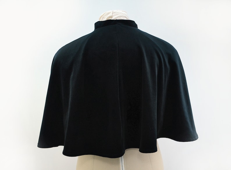 Black Velvet Capelet With Tartan Lining Short Cape - Etsy