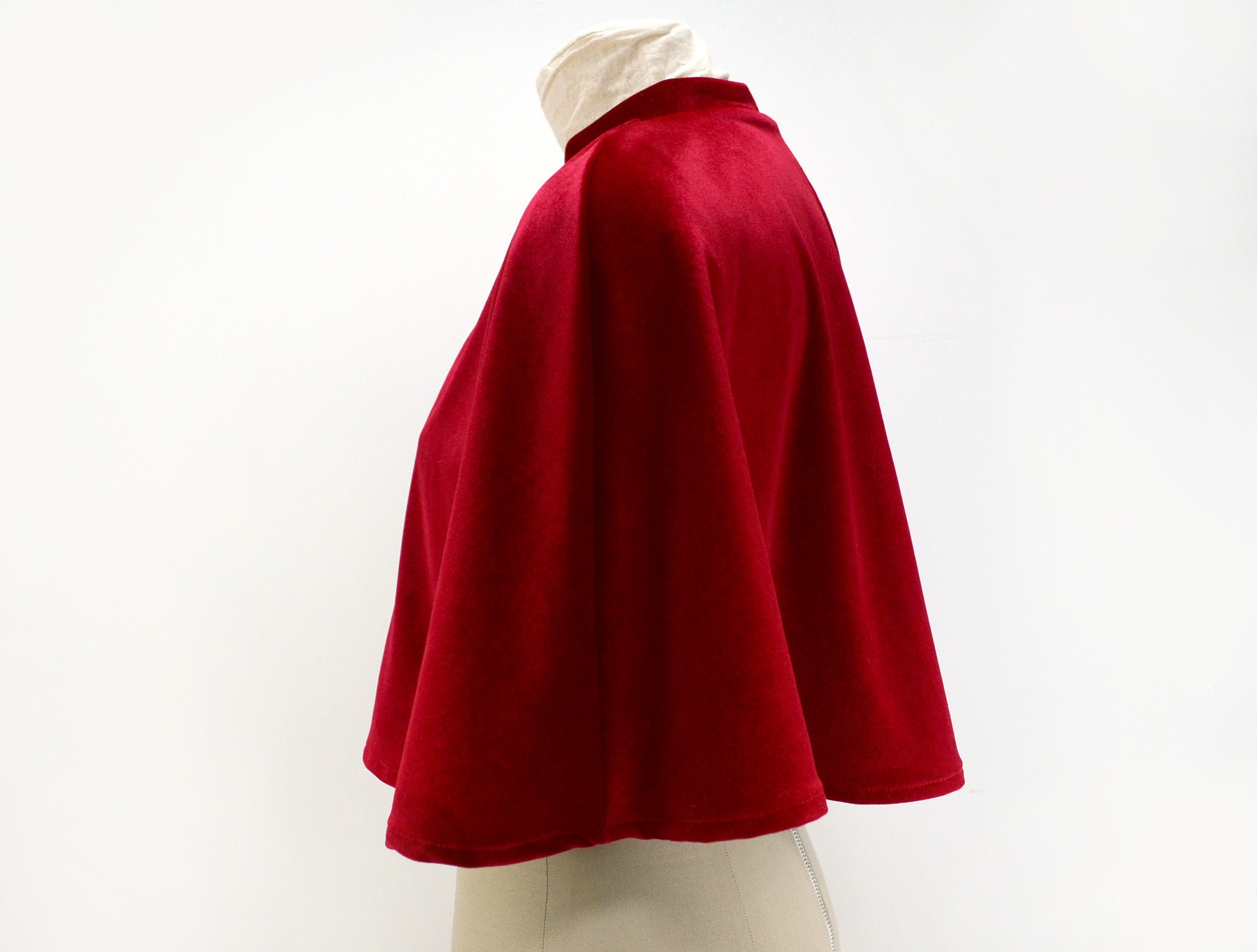Red Velvet Capelet With Lining Cape - Etsy