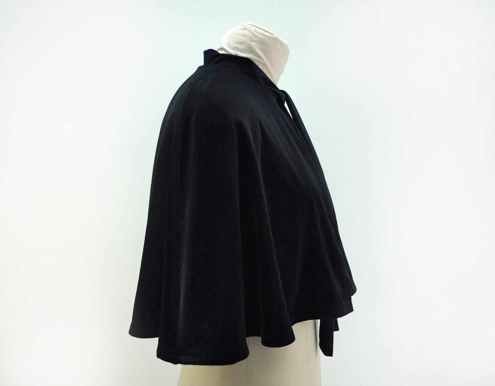 Black Velvet Capelet With Tartan Lining Short Cape - Etsy