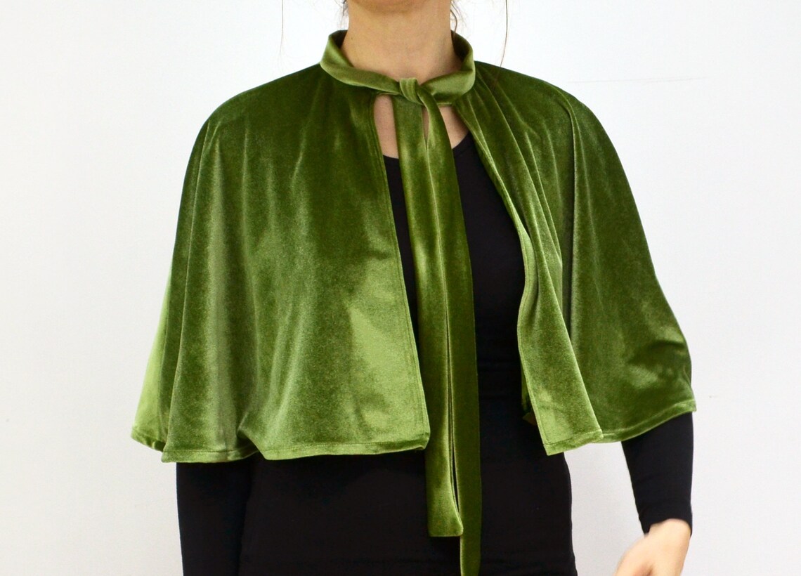 Green Velvet Cape With Lining - Etsy