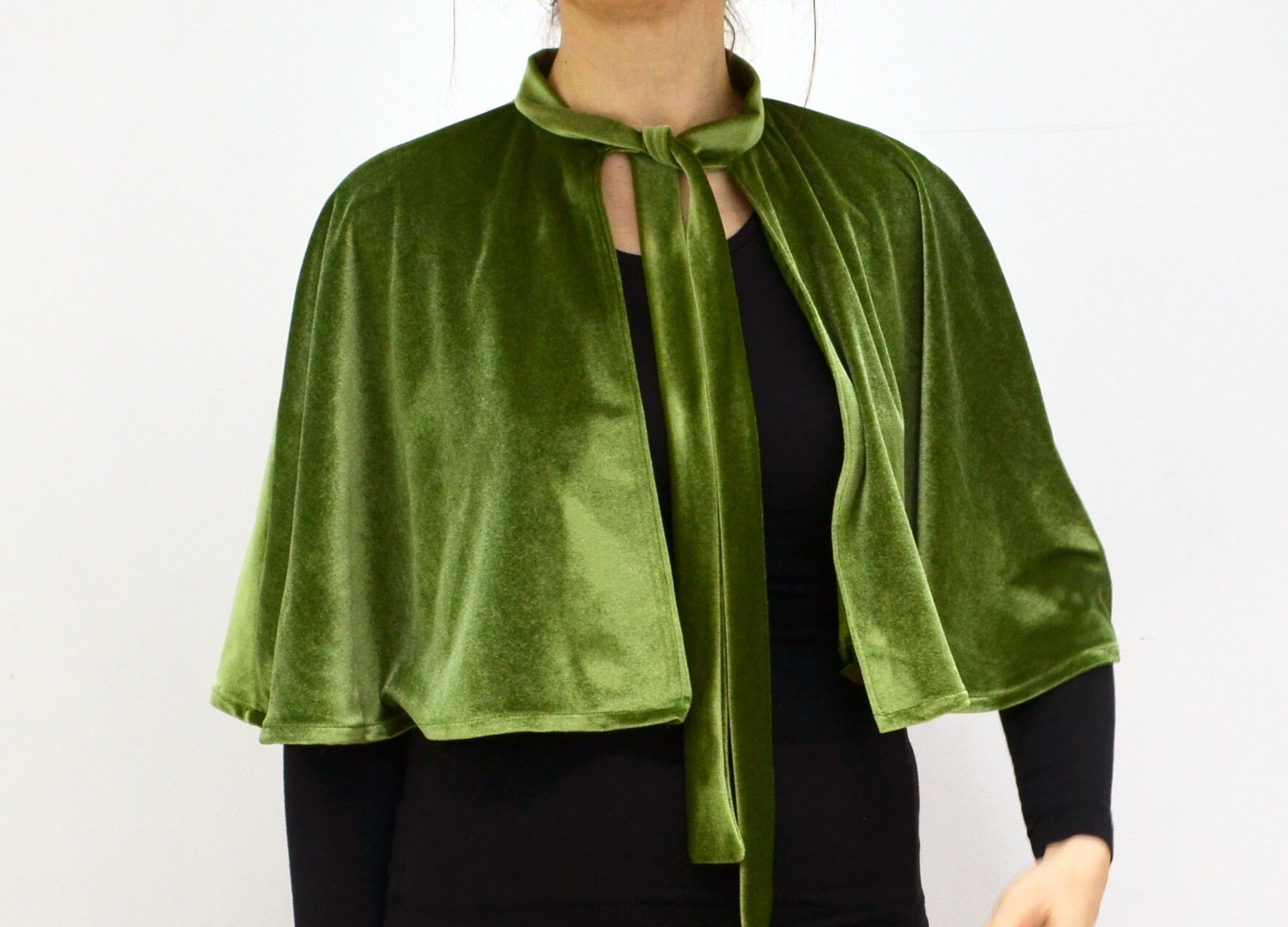 Green Velvet Cape With Lining - Etsy