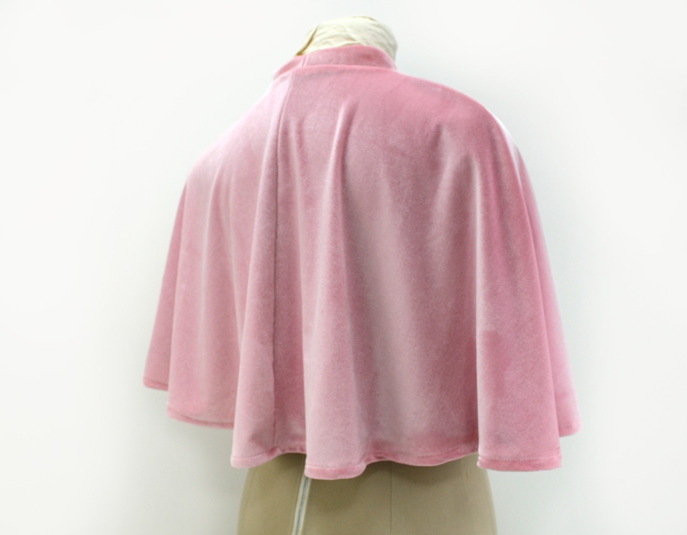 Pink Velvet Capelet With Lining Cape - Etsy UK