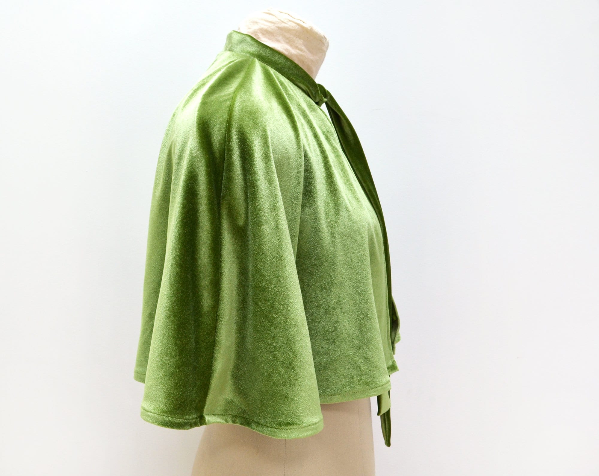 Green Velvet Cape With Lining. Handmade Olive Capelet - Etsy