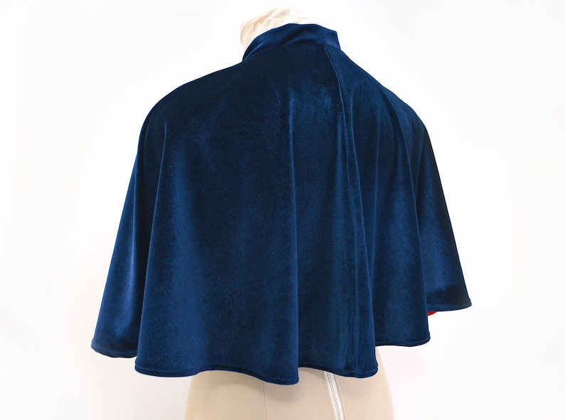 Navy Blue Velvet Capelet With Lining Cape | Etsy