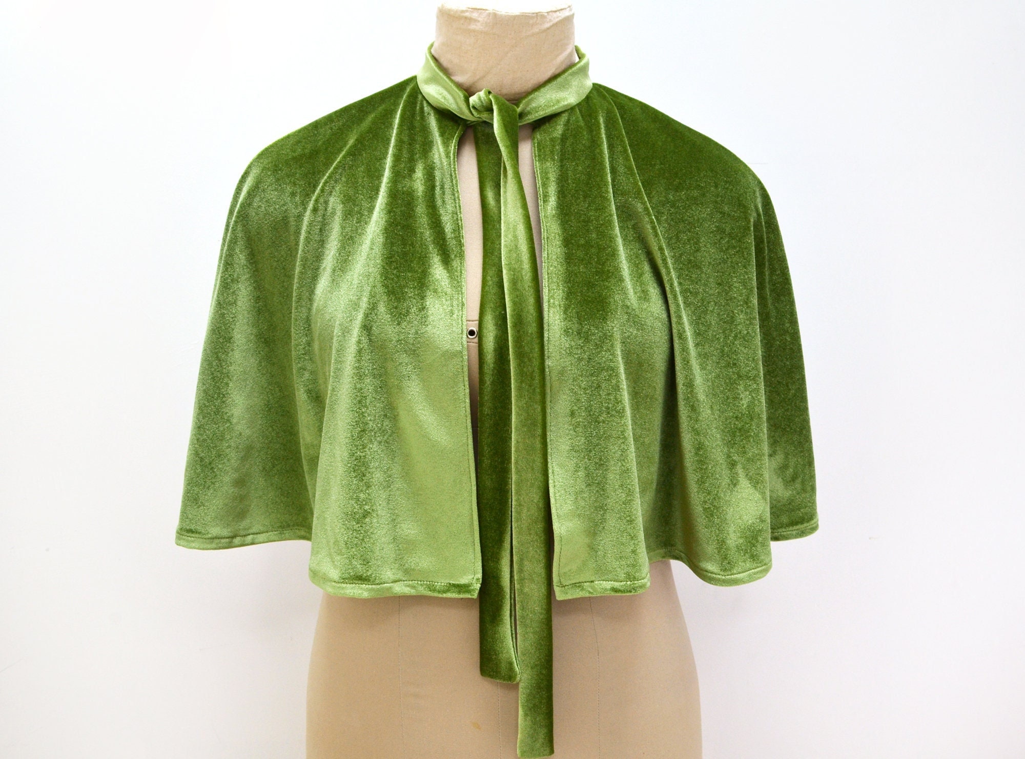 Green Velvet Cape With Lining - Etsy