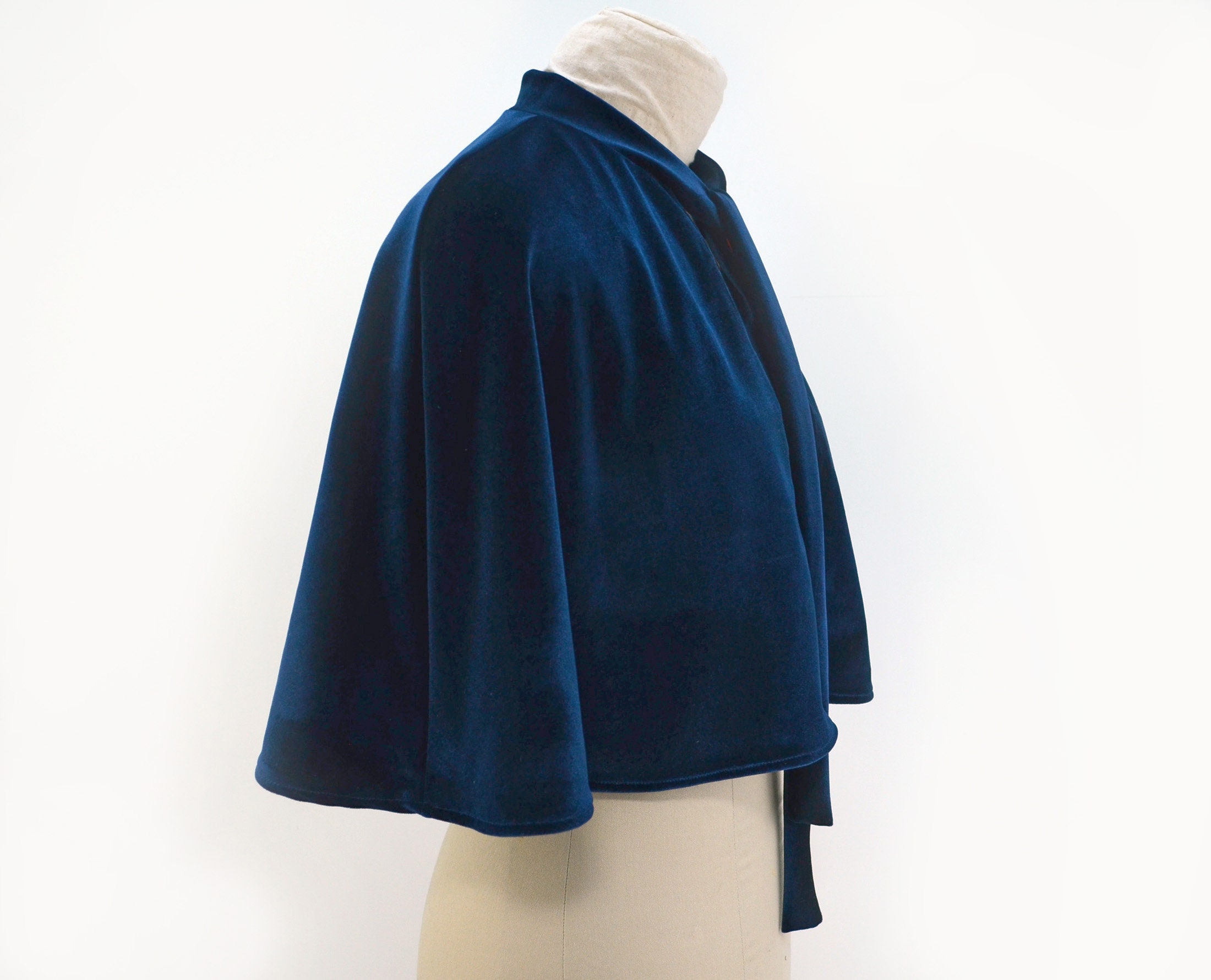 Navy Blue Velvet Capelet With Lining Cape - Etsy