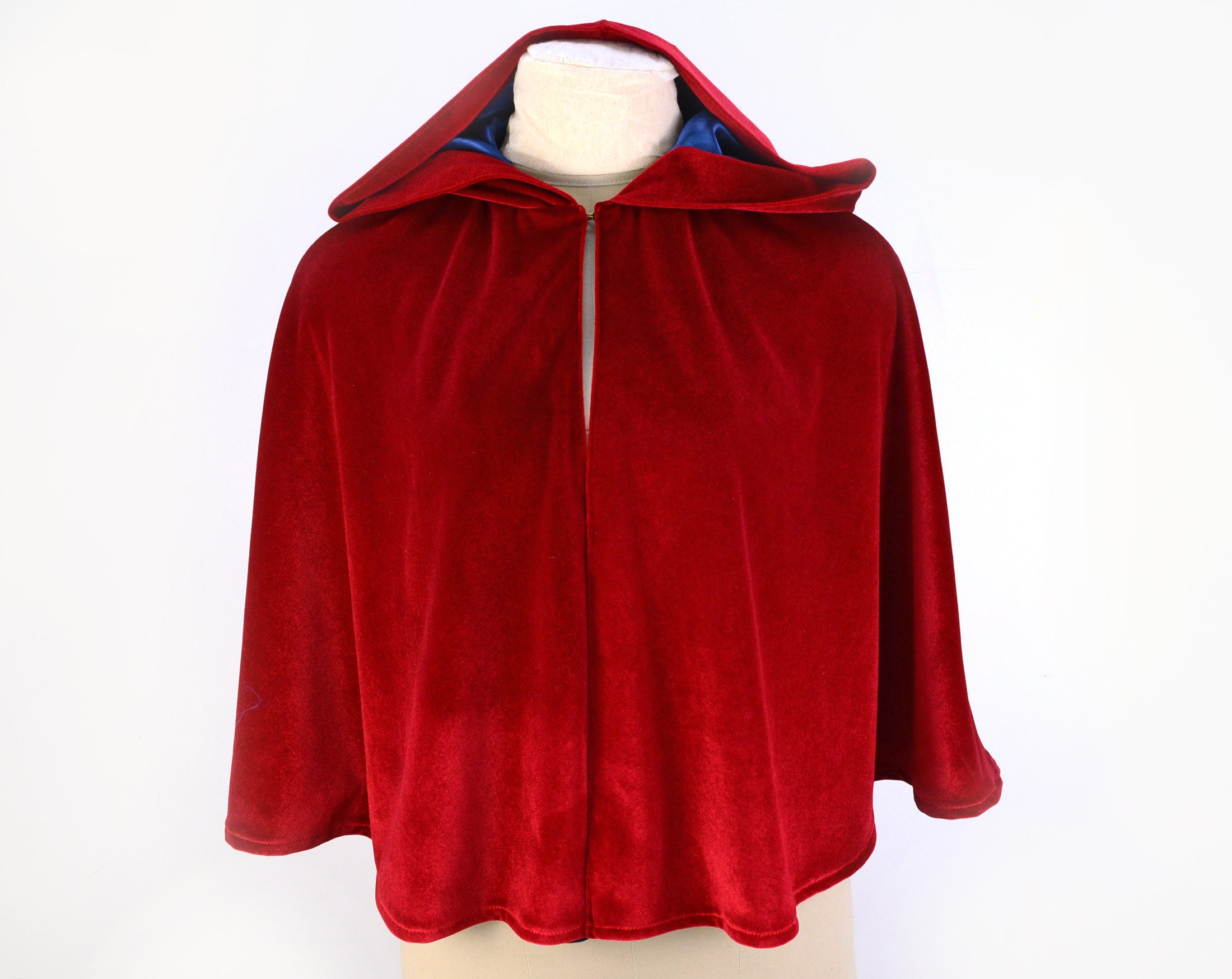 Red Velvet Cape With Hood and Lined - Etsy