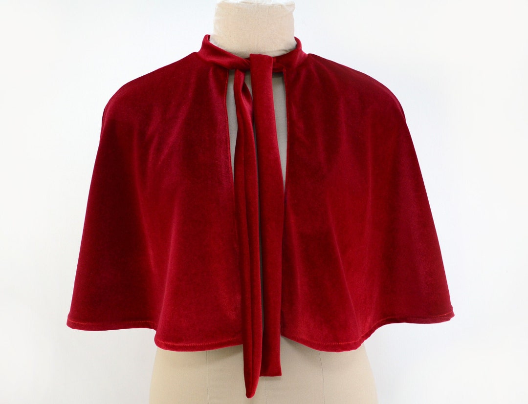 Red Velvet Capelet With Lining Cape - Etsy