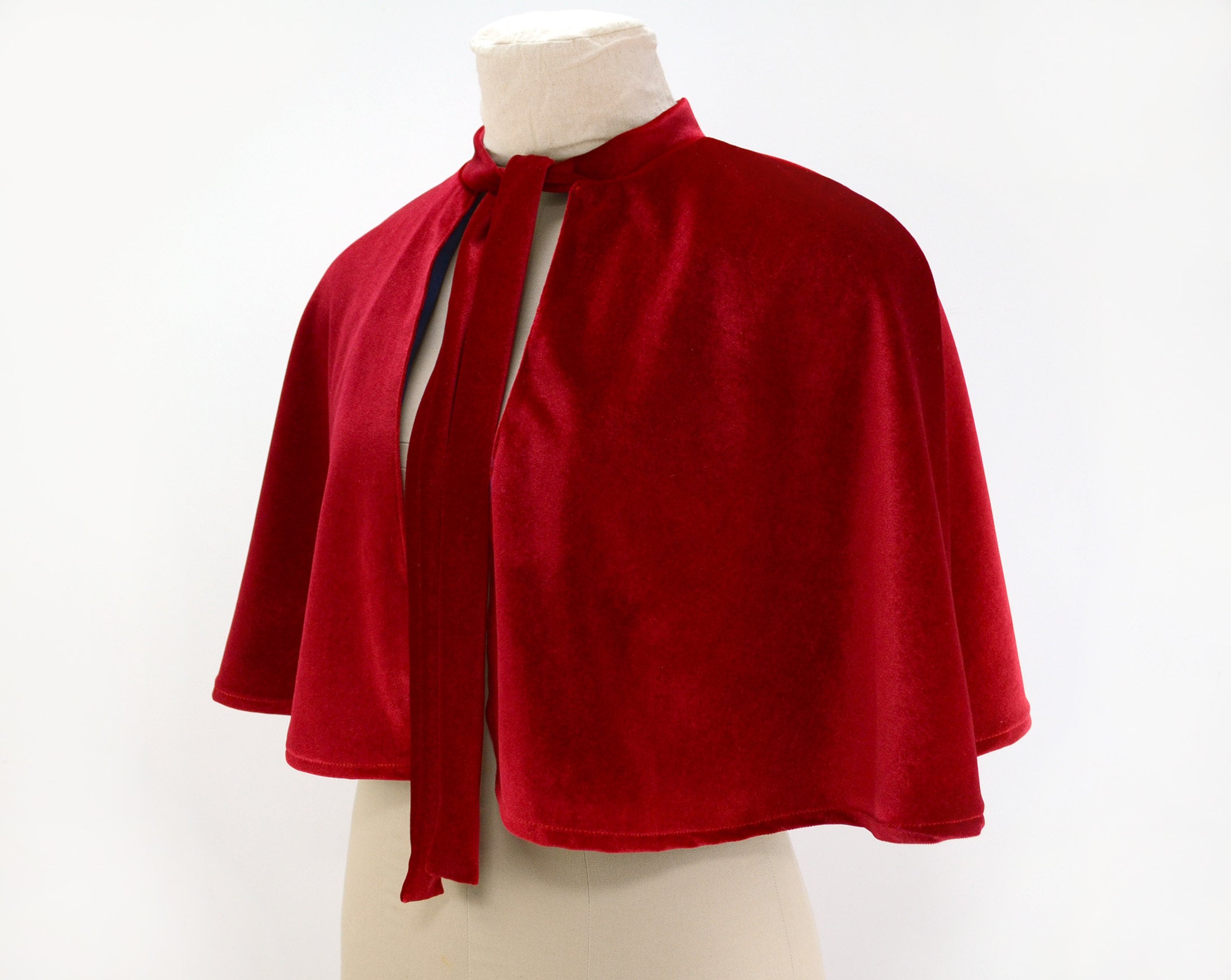 Red Velvet Capelet With Lining Cape - Etsy