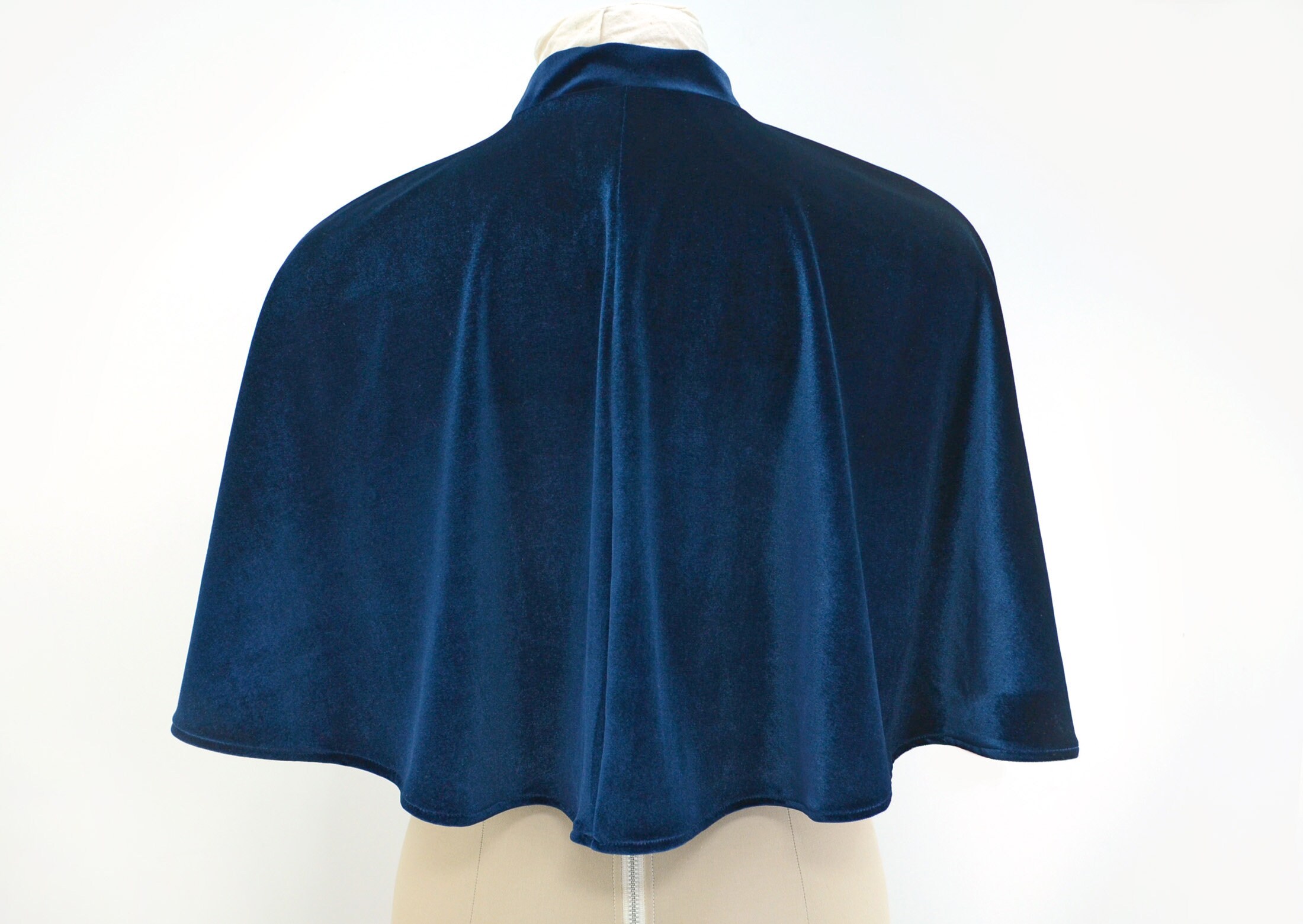 Navy Blue Velvet Capelet With Lining Cape - Etsy