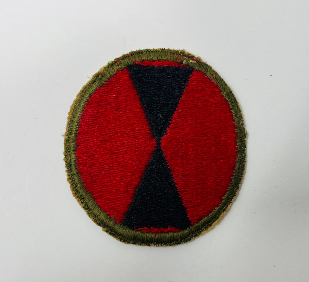 Vintage 7th Infantry Division Patch Black Widow WWII Snowy White Back ...