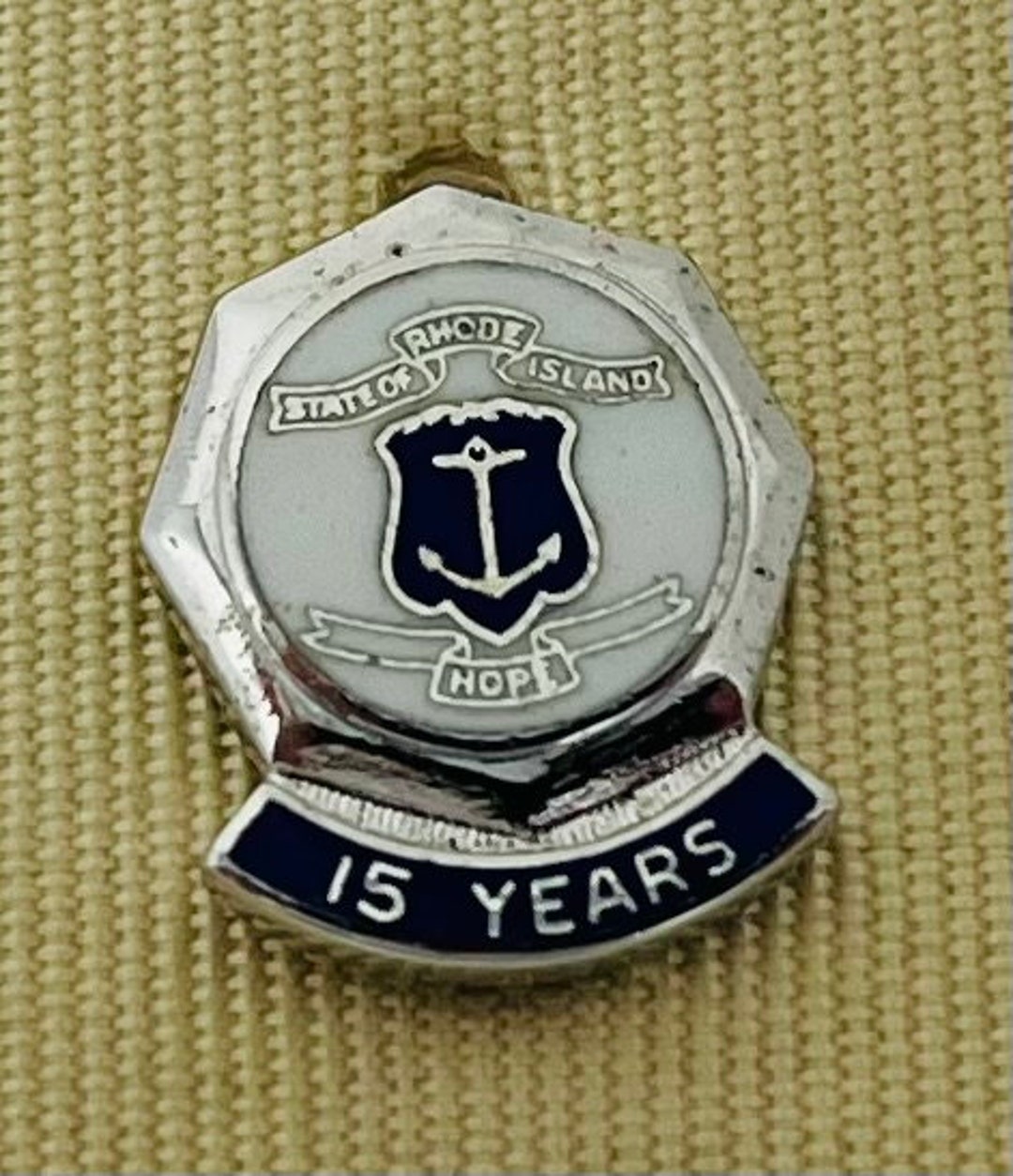 Vintage State of Rhode Island 15 Year Pin Sterling Silver and Enamel - Etsy