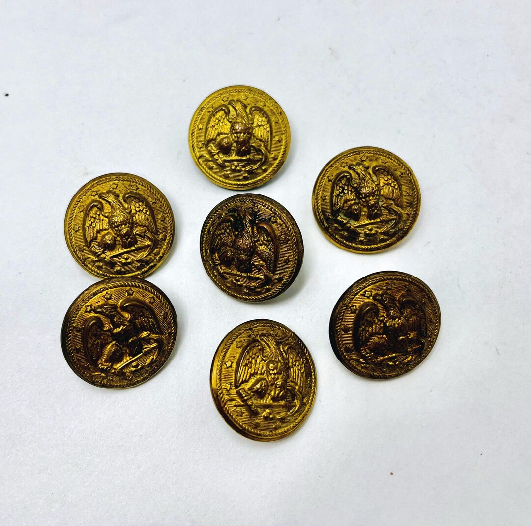Vintage Set of Seven US Navy Uniform Buttons Gilt Left Facing Eagle ...