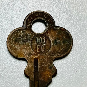 Vintage Brass Key OSCO Corp 101 EB Made in Usa Embossed With Address BH ...