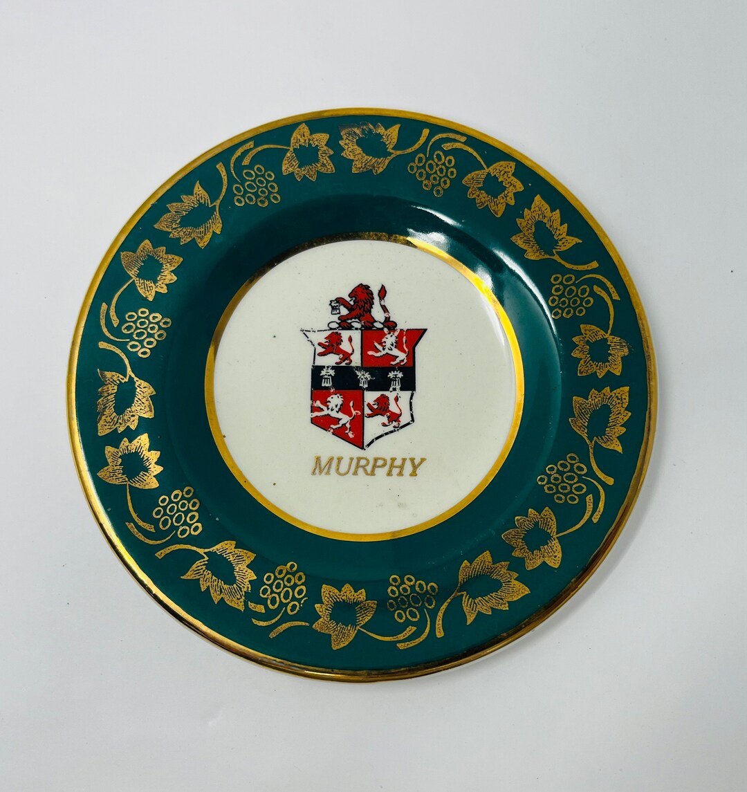 Vintage Small Trinket Ring Dish With the Murphy Clan Crest Shield on ...