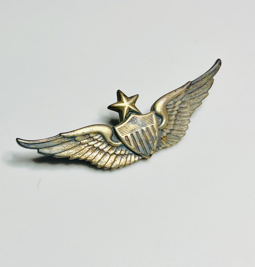 Vintage US Army Senior Army Aviator Wings Badge With Star Marked ...