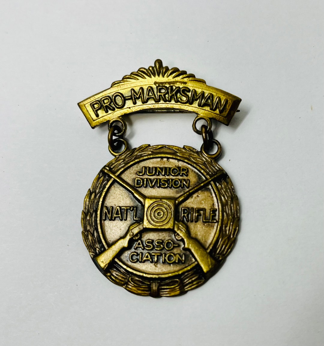 Vintage Medal NRA Junior Pro Marksman Badge National Rifle Association ...