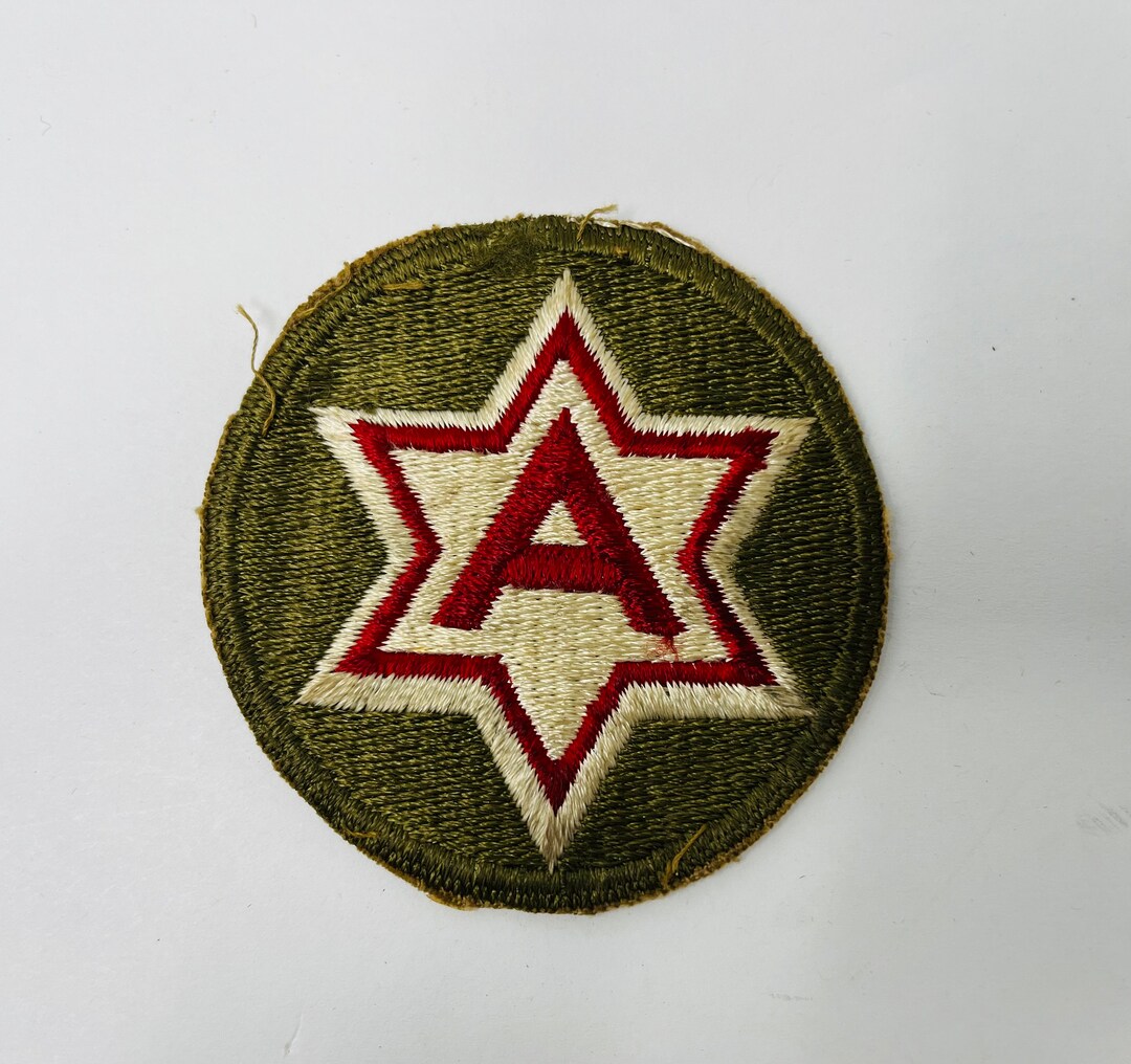 Vintage Patch Original WW2 Era US Army 6th Army Patch Letter A in a Six ...
