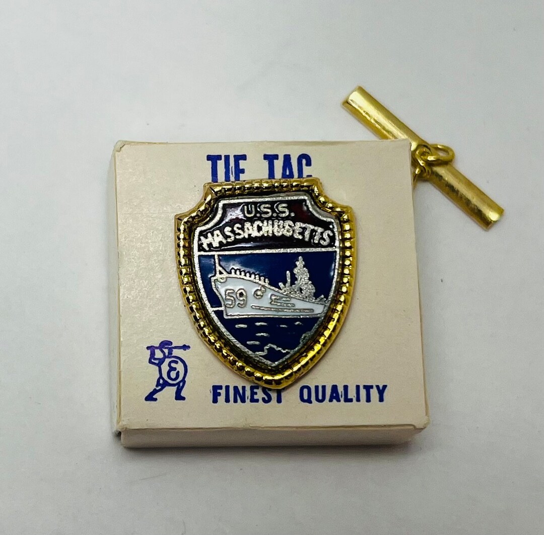 Vintage USS Massachusetts Tie Tack Lapel Pin Hat Pin US Navy - Etsy
